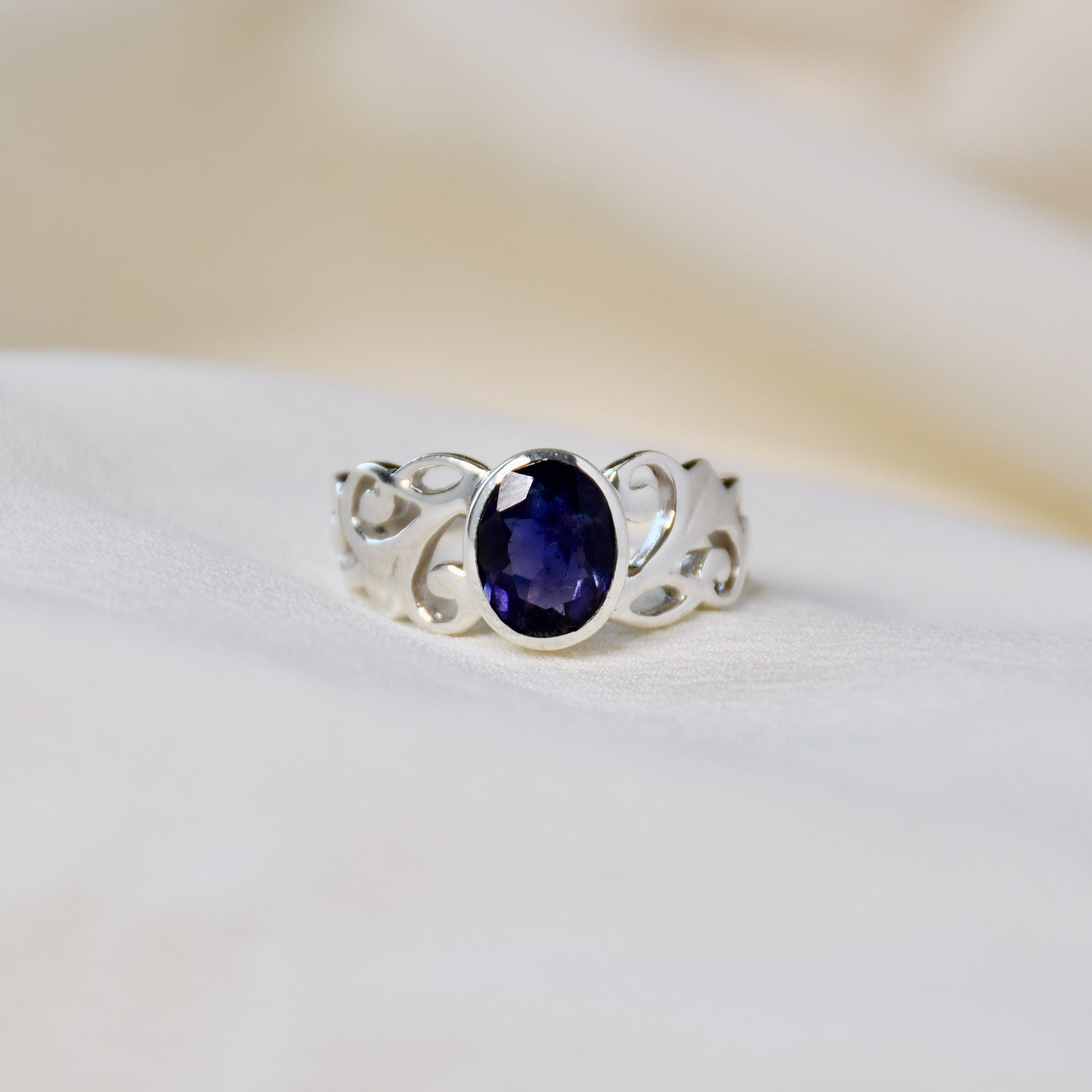 Iolite Ring Natural Iolite Gemstone Sterling Silver Dainty | Etsy