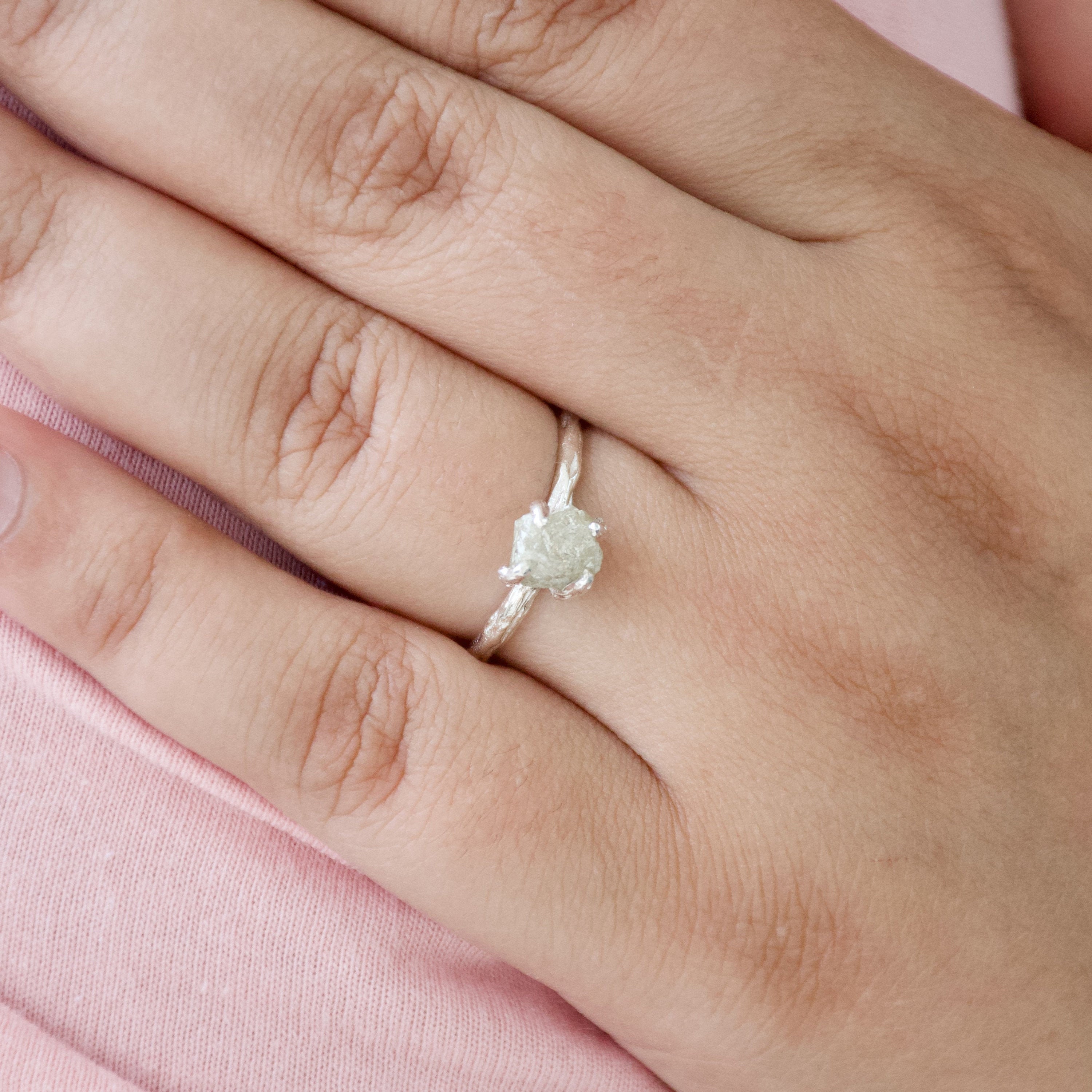 Rough Diamond Ring Real Uncut Diamond Ring Natural Diamond | Etsy