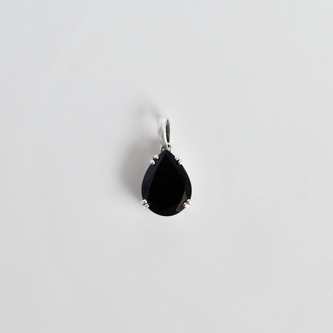 Black Spinel Pendant, Statement Spinel Necklace, Natural Black Gemstone ...