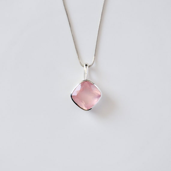 Etsy rose quartz necklace store