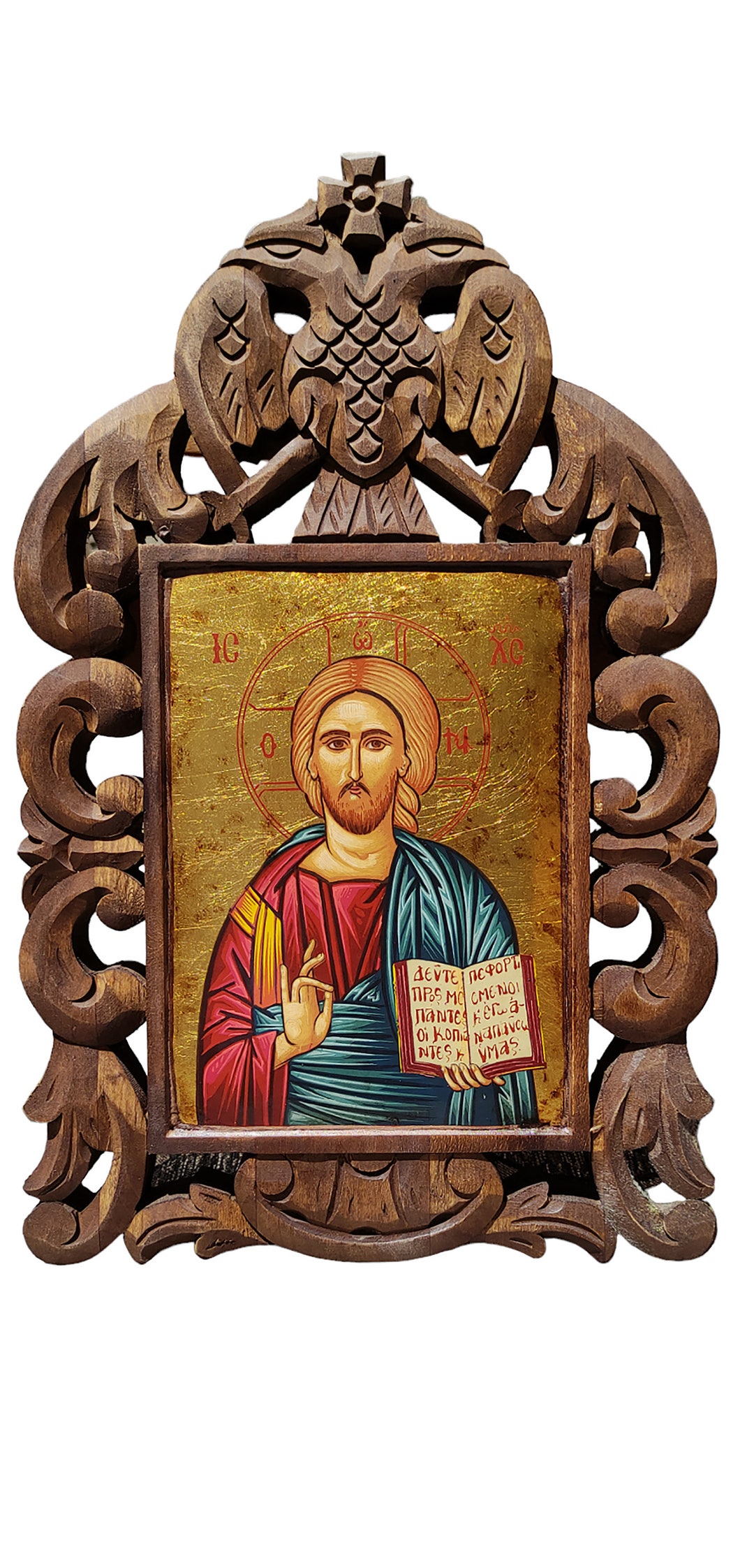 Jesus Christ, Holy Religious Icons, Authentic Byzantine Art, Carved ...