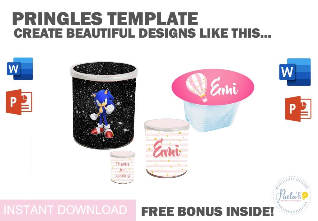 Chip Pringles 2 Size BOGO Template, Blank Template, Custom Potato Chip ...