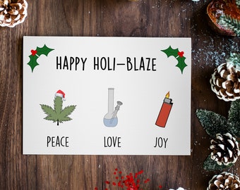 Weed Christmas Card - Etsy