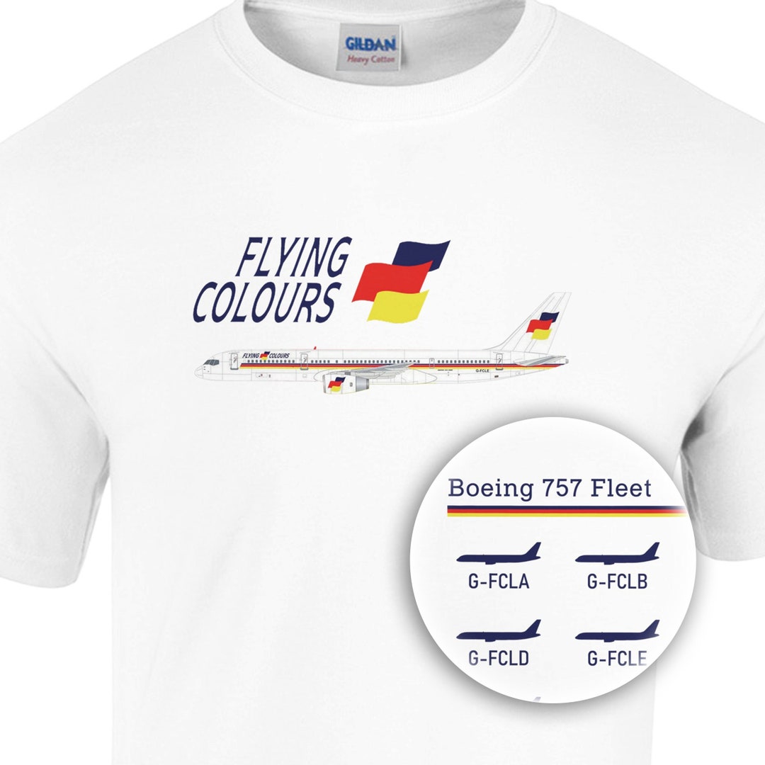 Retro Flying Colours Boeing 757 Fleet T-shirt, Aviation Gift, Airline ...