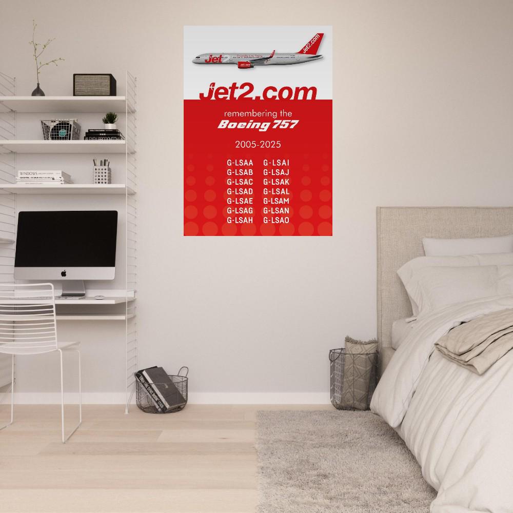 Jet2 Boeing 757 Fleet Poster - Gift for Pilots, Aviation Poster, Cabin ...