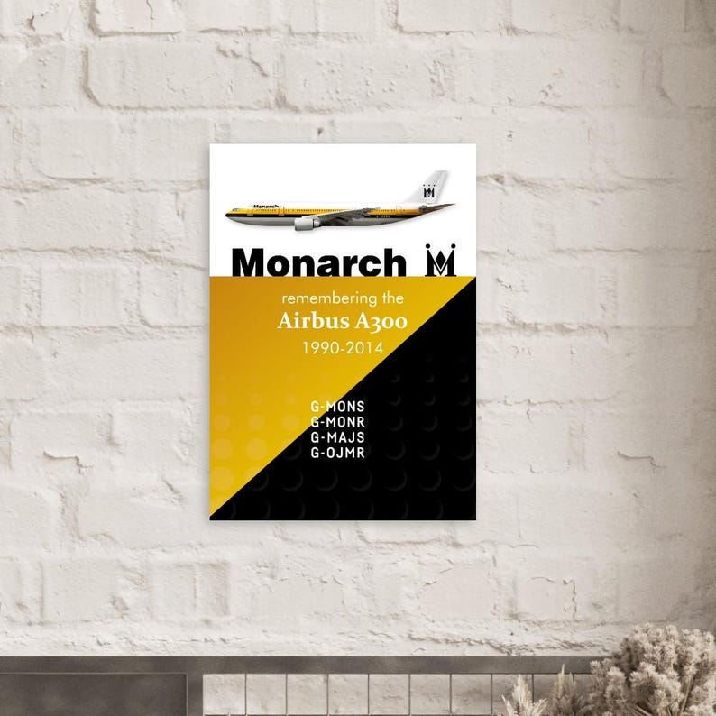 Monarch Airbus A300 Fleet Poster - Gift for Pilots, Aviation Poster ...