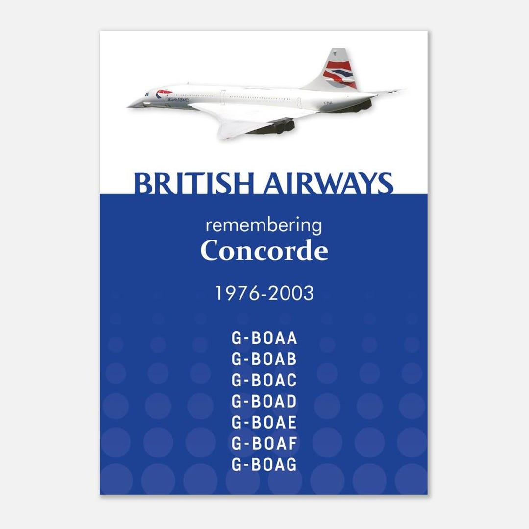 British Airways Concorde Fleet Poster - Gift for Pilots, Aviation ...