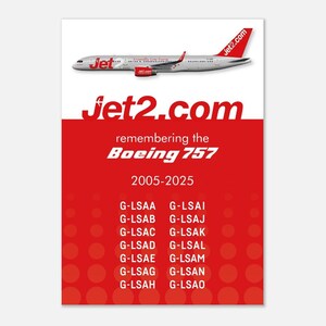 Jet2 Boeing 757 Fleet Poster - Gift for Pilots, Aviation Poster, Cabin ...
