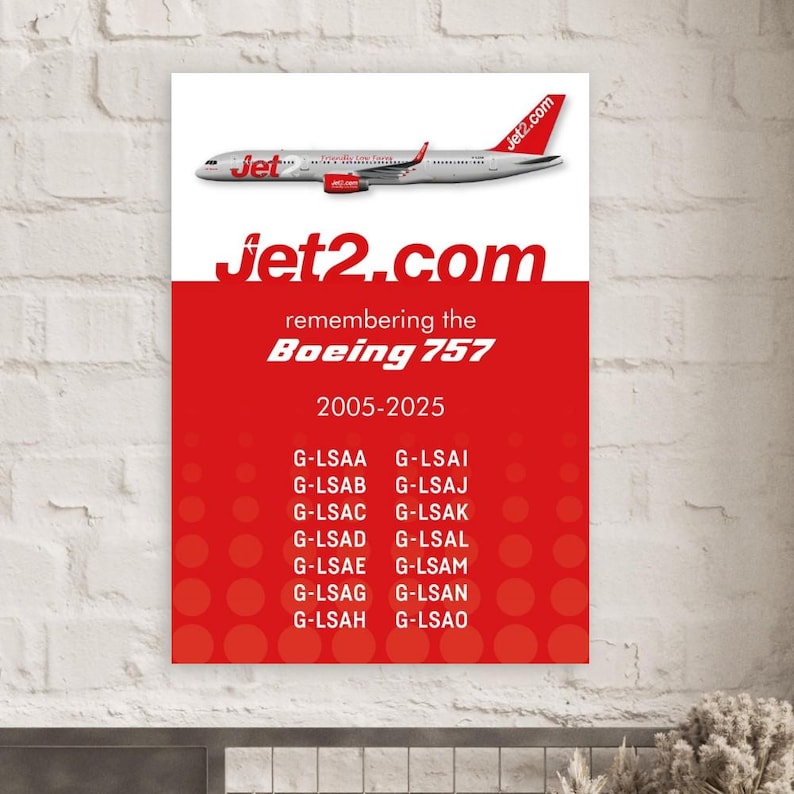 Jet2 Boeing 757 Fleet Poster - Gift for Pilots, Aviation Poster, Cabin ...