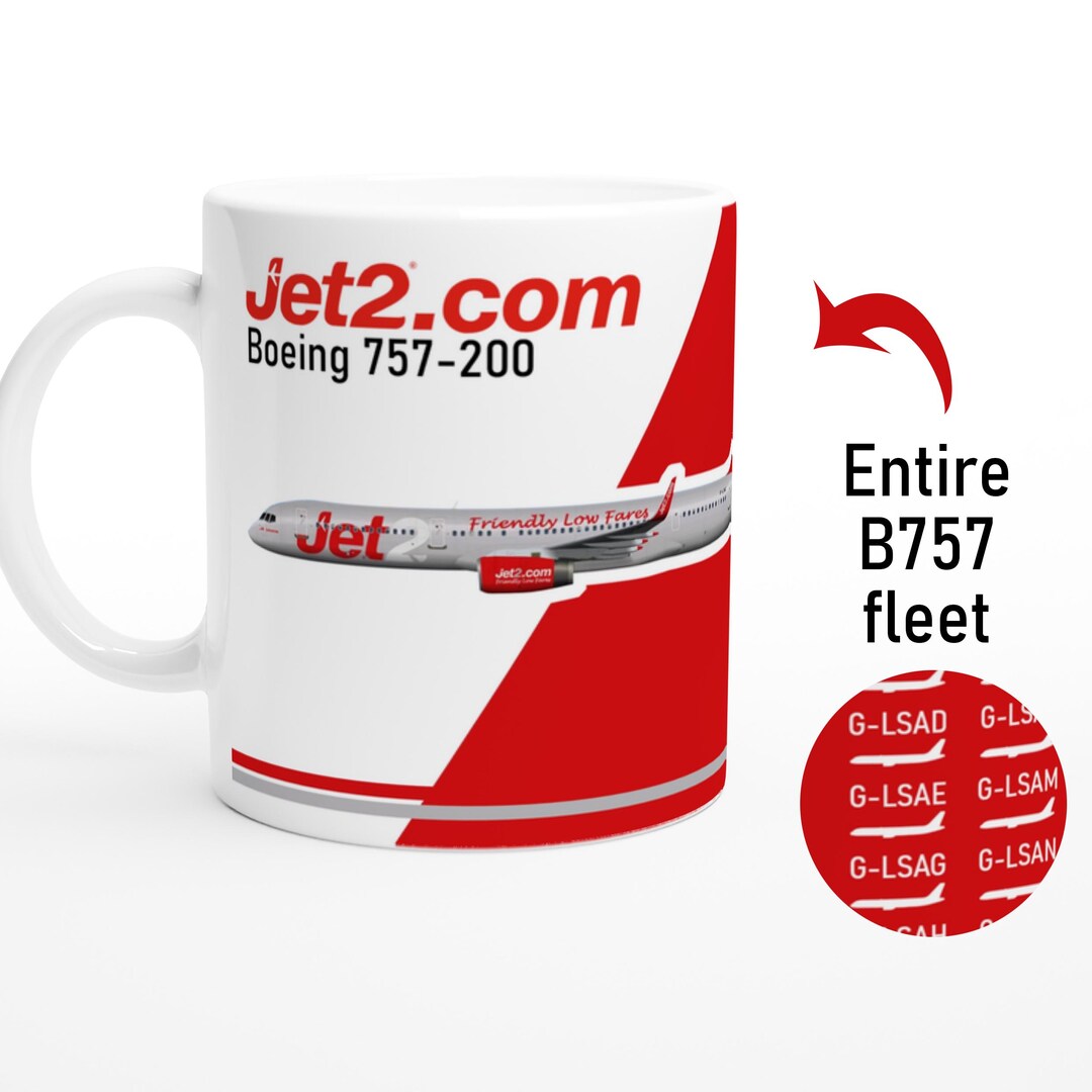 Jet2 Boeing 757 Fleet Coffee Mug, Pilot Gift, Airline Pilot Gift, New ...