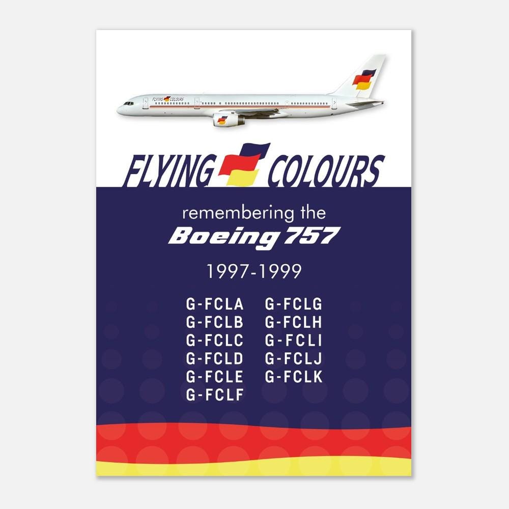 Flying Colours Boeing 757 Fleet Poster - Gift for Pilots, Aviation ...