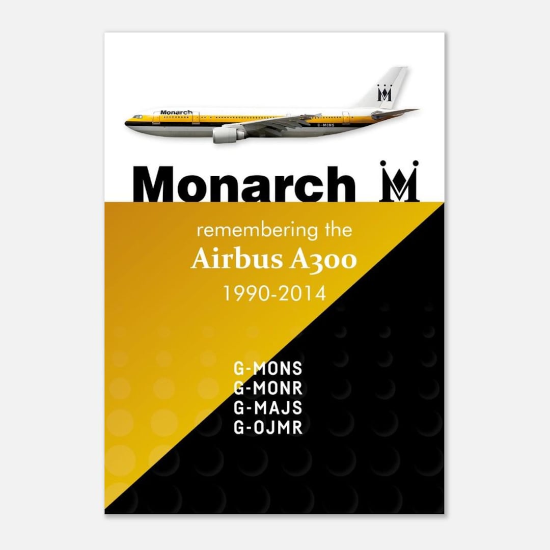 Monarch Airbus A300 Fleet Poster - Gift for Pilots, Aviation Poster ...