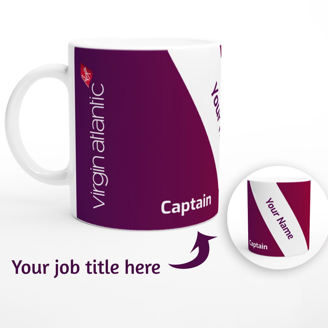 Personalized Virgin Atlantic Tea Coffee Mug for Aviation Enthusiasts ...
