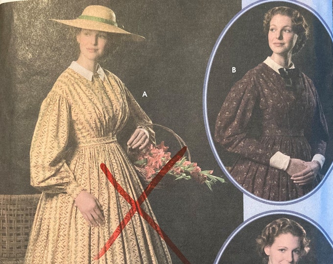 Victorian Day Dress Costume Sewing Pattern Full Hoopskirt Gown Godey ...