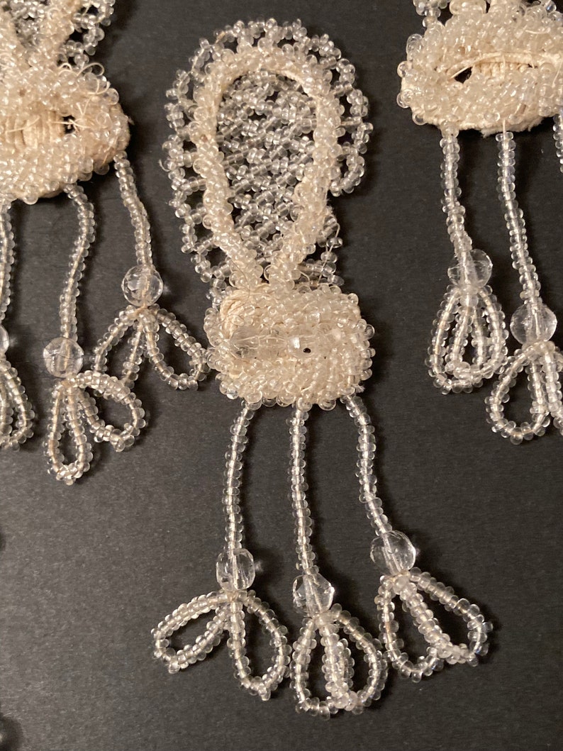 Antique Glass Beadwork Trim Art Deco Dress Decorations 1920s Beaded ...