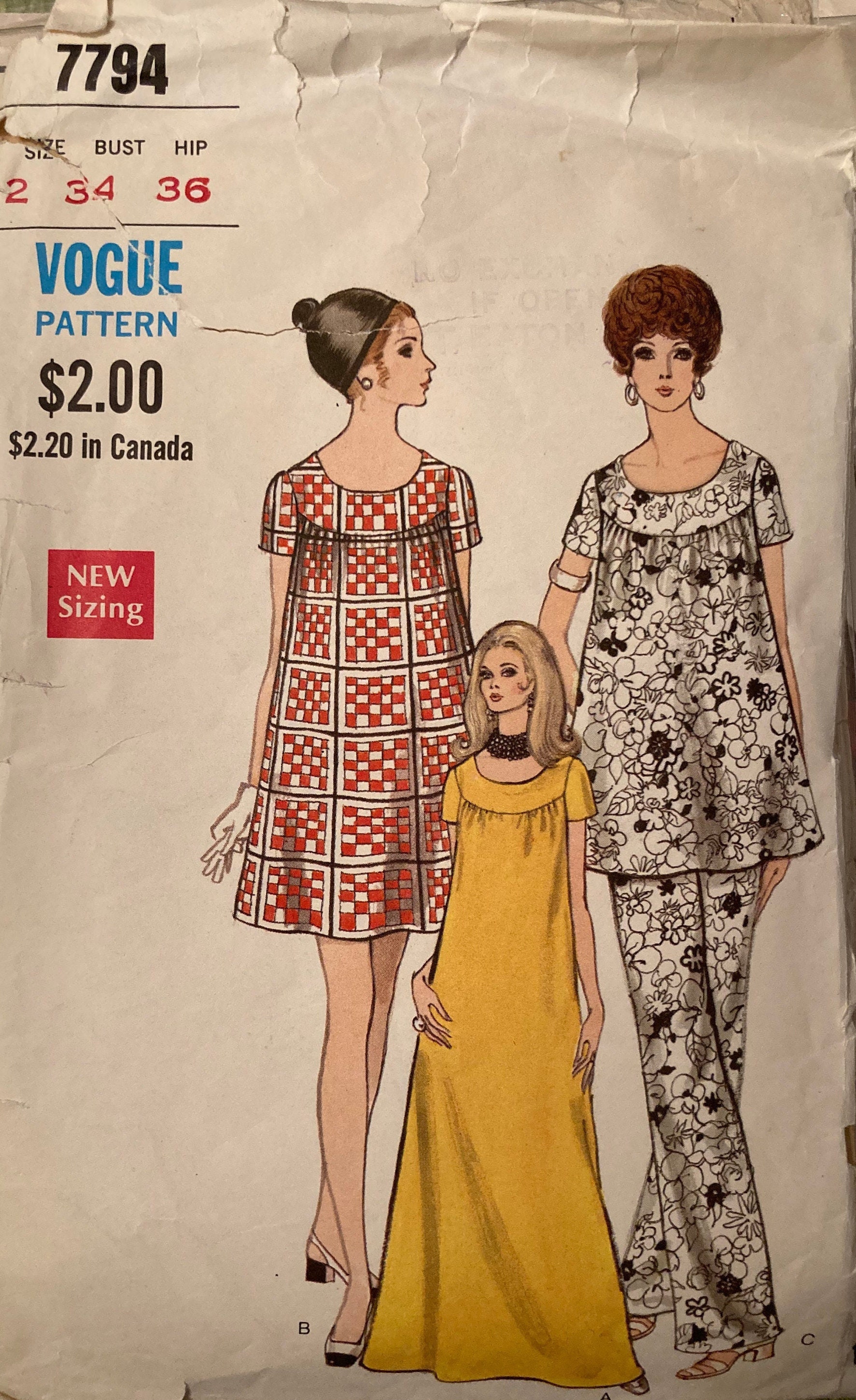 Vintage Sewing Pattern 1960s Maternity One Piece A Line Street or ...