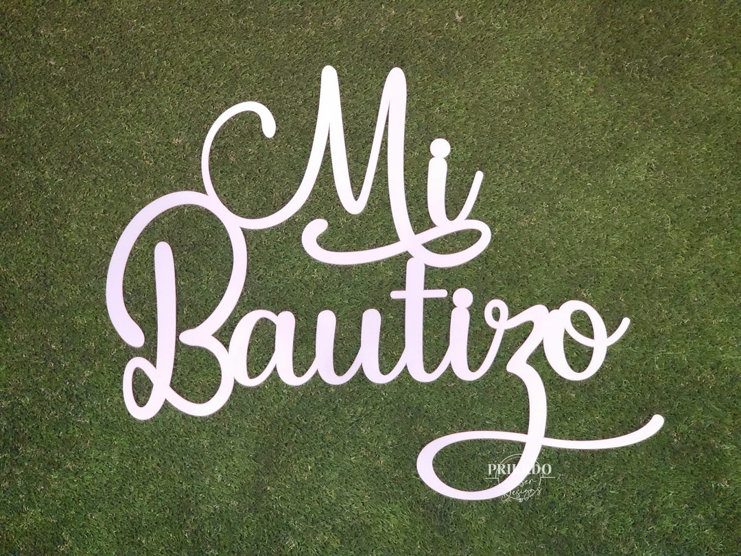 Mi Bautizo, Laser Cut Sign, Baptism Backdrop Decoration, Bautizo Wood ...