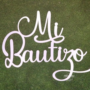 Mi Bautizo, Laser Cut Sign, Baptism Backdrop Decoration, Bautizo Wood ...