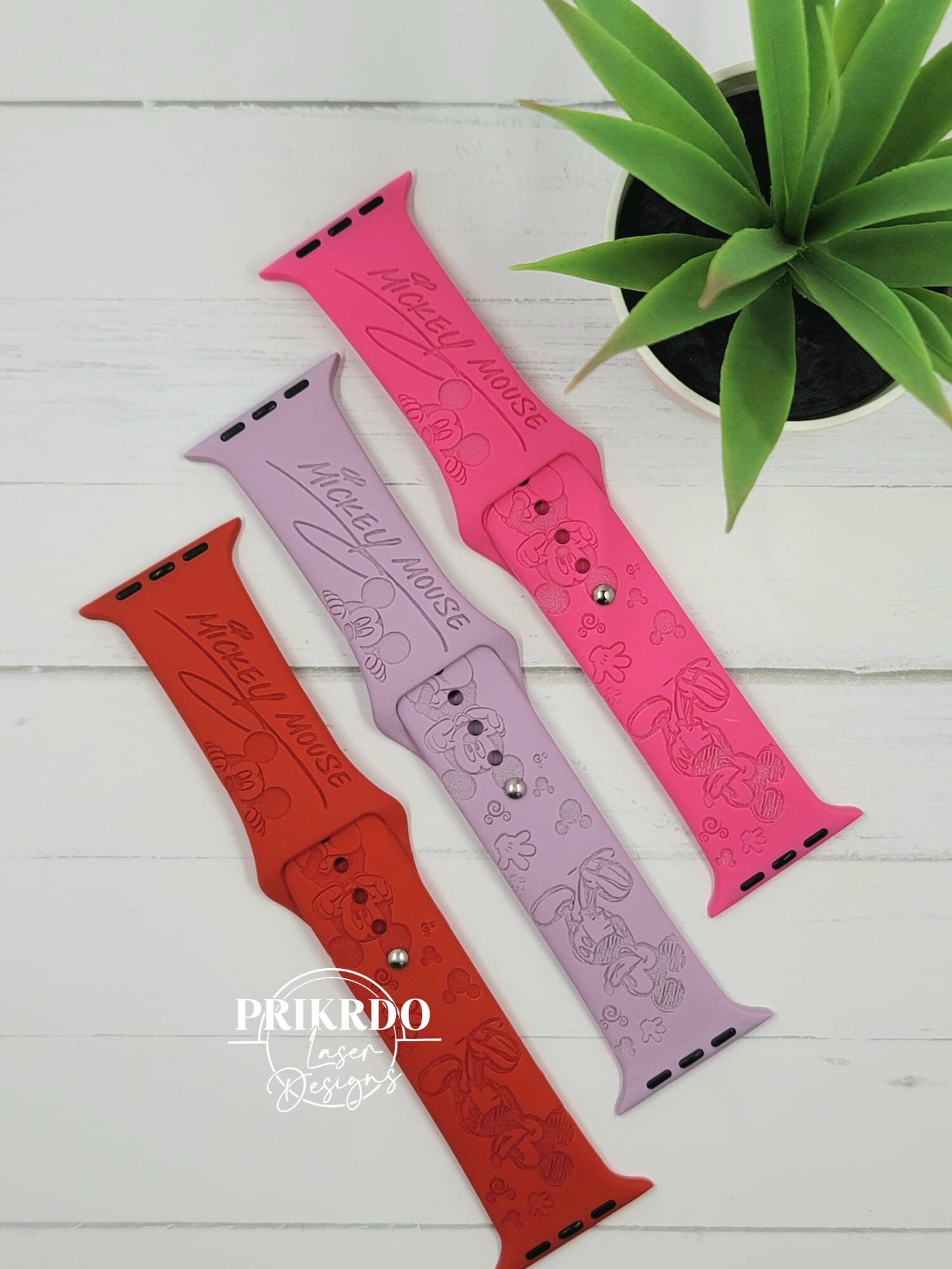 Mickey Engraved Watch Band Compatible for the "a" Watch Band - Mickey ...