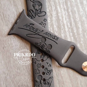 Mickey Engraved Watch Band Compatible for the "a" Watch Band - Mickey ...