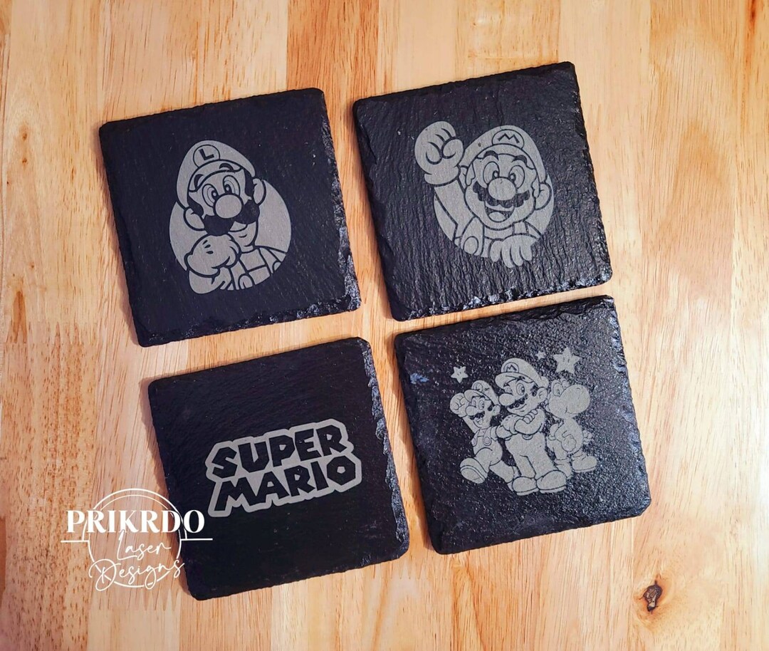 Super Mario Slate Coasters / Super Mario Gift / Super Mario Gift Idea ...