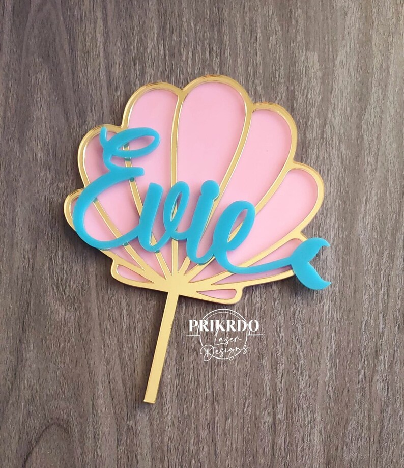 6 Mermaid Seashell Cake Topper / Mermaid Theme Cake - Etsy