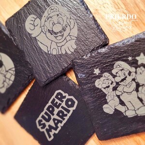 Super Mario Slate Coasters / Super Mario Gift / Super Mario Gift Idea ...