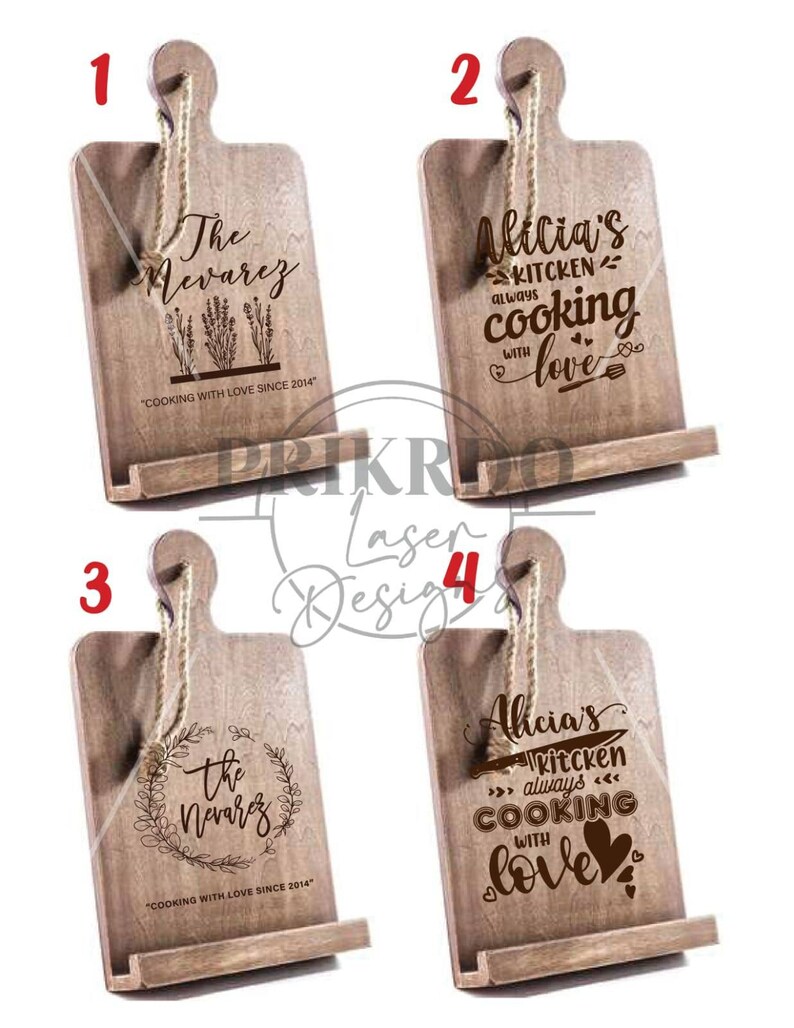 Personalized Engraved Recipe Book Stand Holder Cutting Board - Etsy