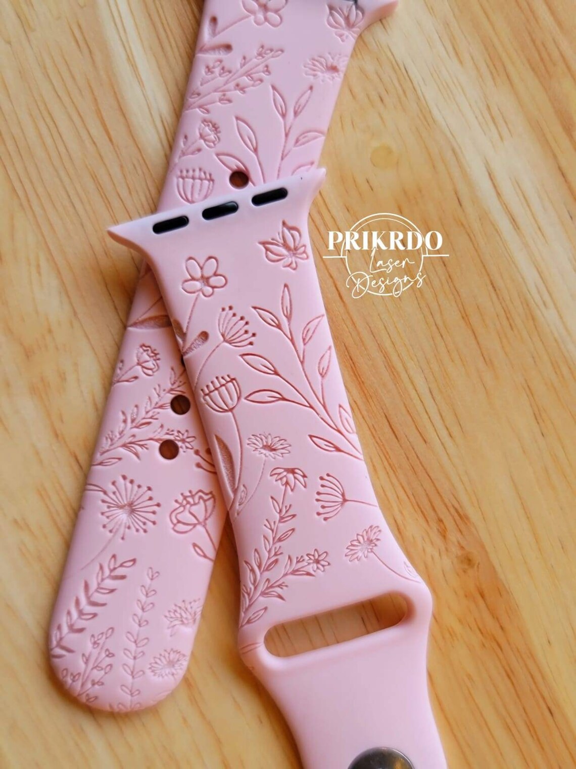 Wildflowers Engraved Watch Band Compatible for the | Etsy