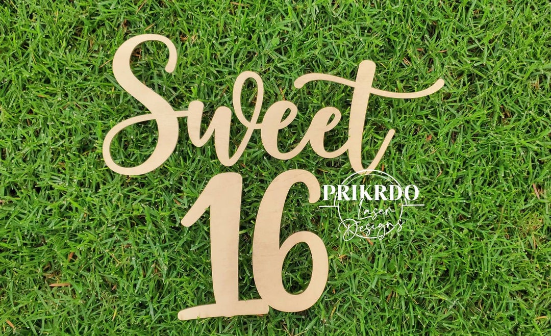 Sweet 16 Laser Cut Sign, Sweet 16 Backdrop Decoration, Sweet 16 Wood ...