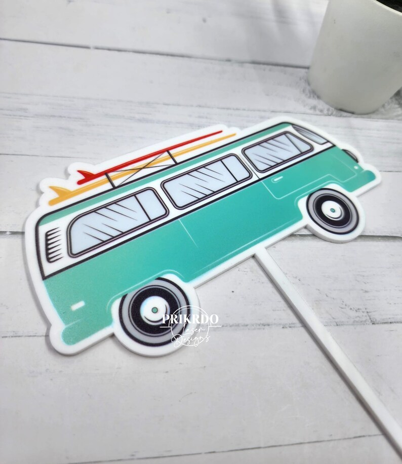 Camper Van Cake Topper / Hippie Van Bus Theme Cake Topper / - Etsy