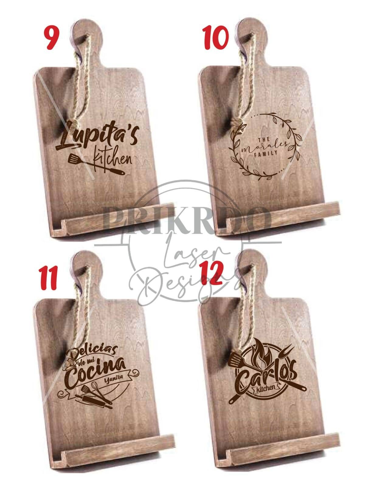 Personalized Engraved Recipe Book Stand Holder Cutting Board | Etsy