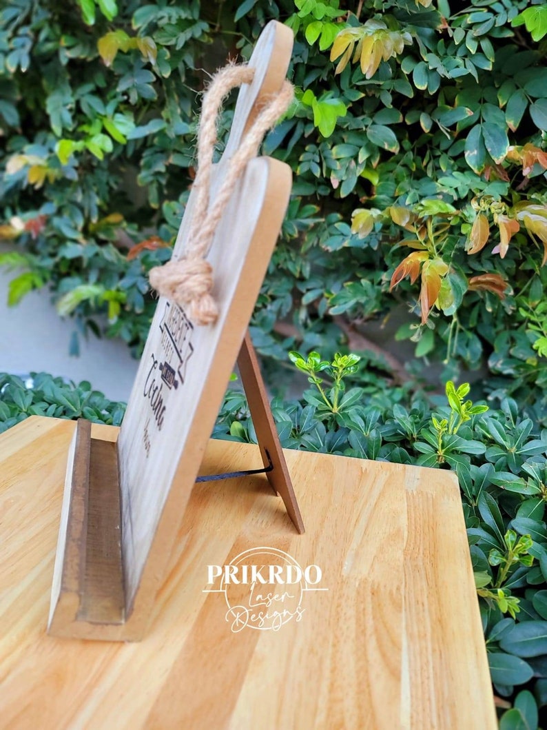 Personalized Engraved Recipe Book Stand Holder Cutting Board - Etsy