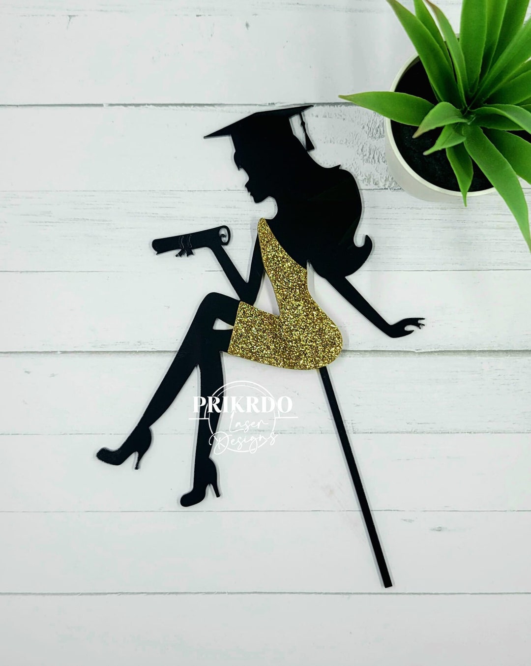 Sitting Girl Silhouette // Grad Cake Topper / Grad 2023 Theme Cake ...