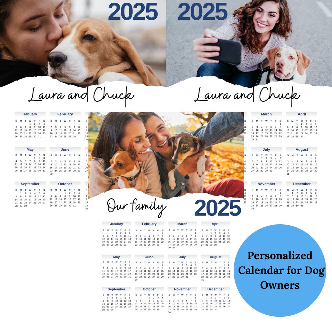 2025 Personalized Dog Photo Calendar | Custom Pet Wall Calendar With ...