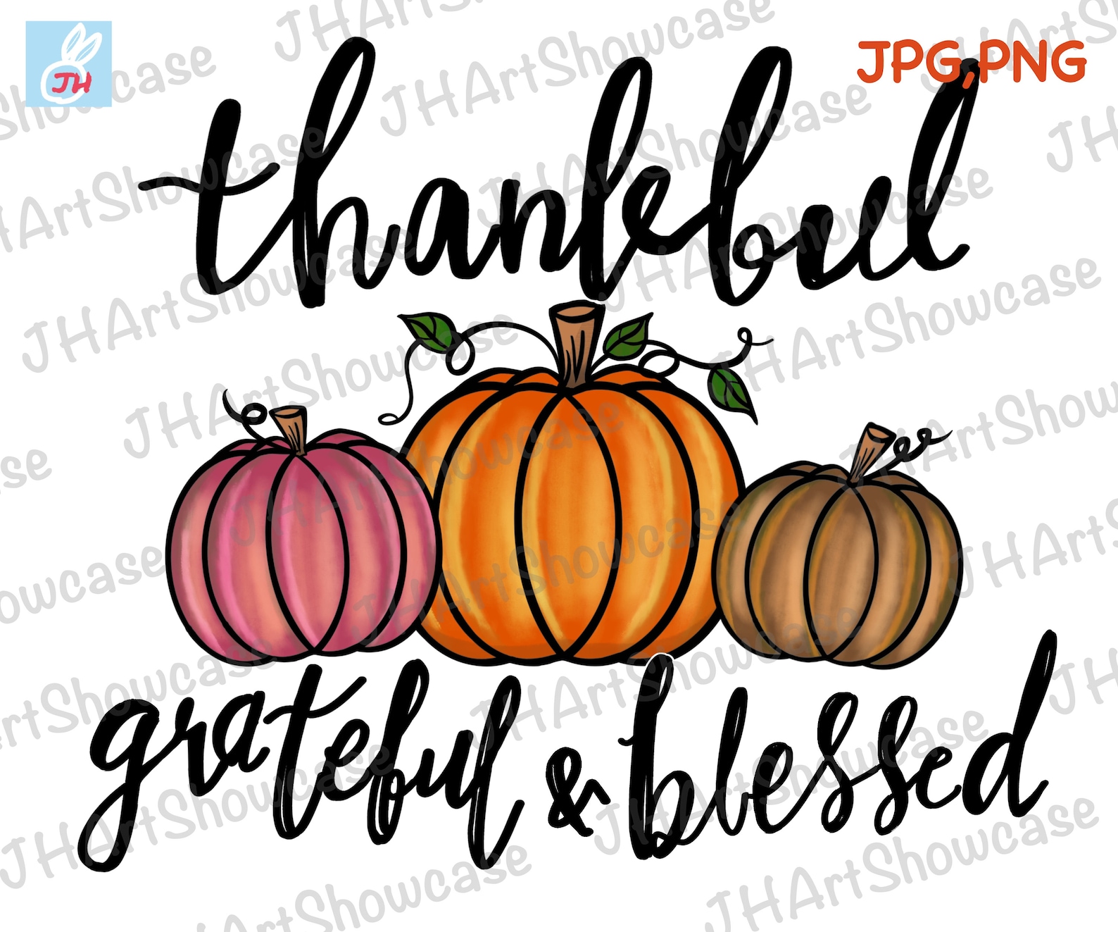 Happy Fall Png | Thankful Grateful Blessed Png | Pumpkin With ...