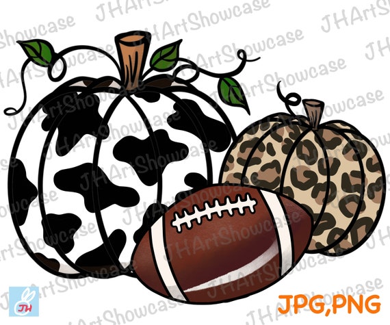 Pumpkins Football Png Pumpkin With Cow Print Png Fall - Etsy