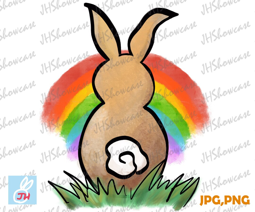 Rainbow Easter Bunny Png, Easter Design, Watercolor Easter Bunny for ...