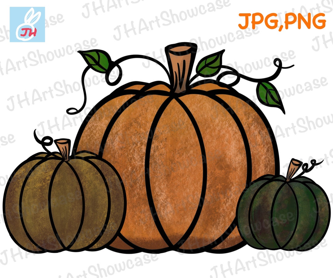 Happy Fall Png | Halloween Pumpkin Png | Pumpkin With Watercolor Design ...