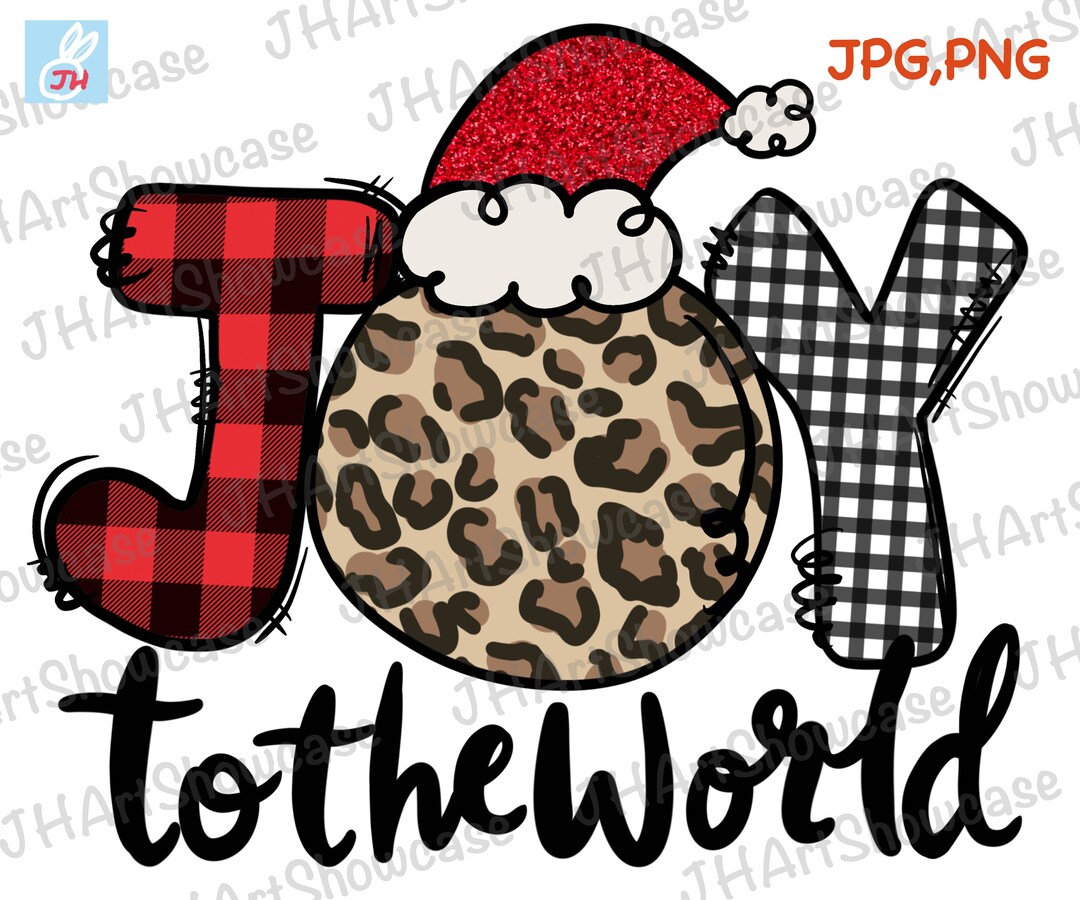 Joy to the World Png | Merry Christmas Png | Joy With Buffalo Plaid ...