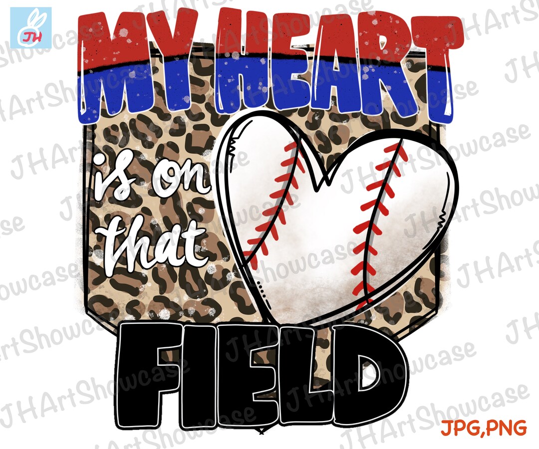 My Heart is That FIELD Png | Heart Baseball Png | Leopard Baseball ...