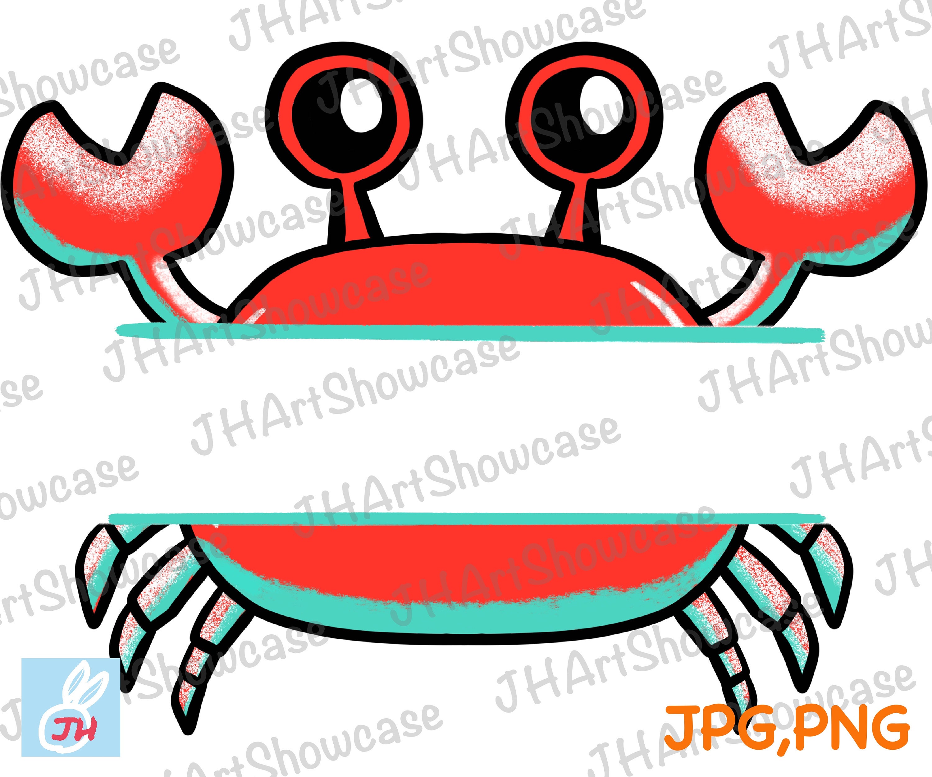 Red Crab Split Png Split Name Frame Beach Crab Printable Beach Crab for ...