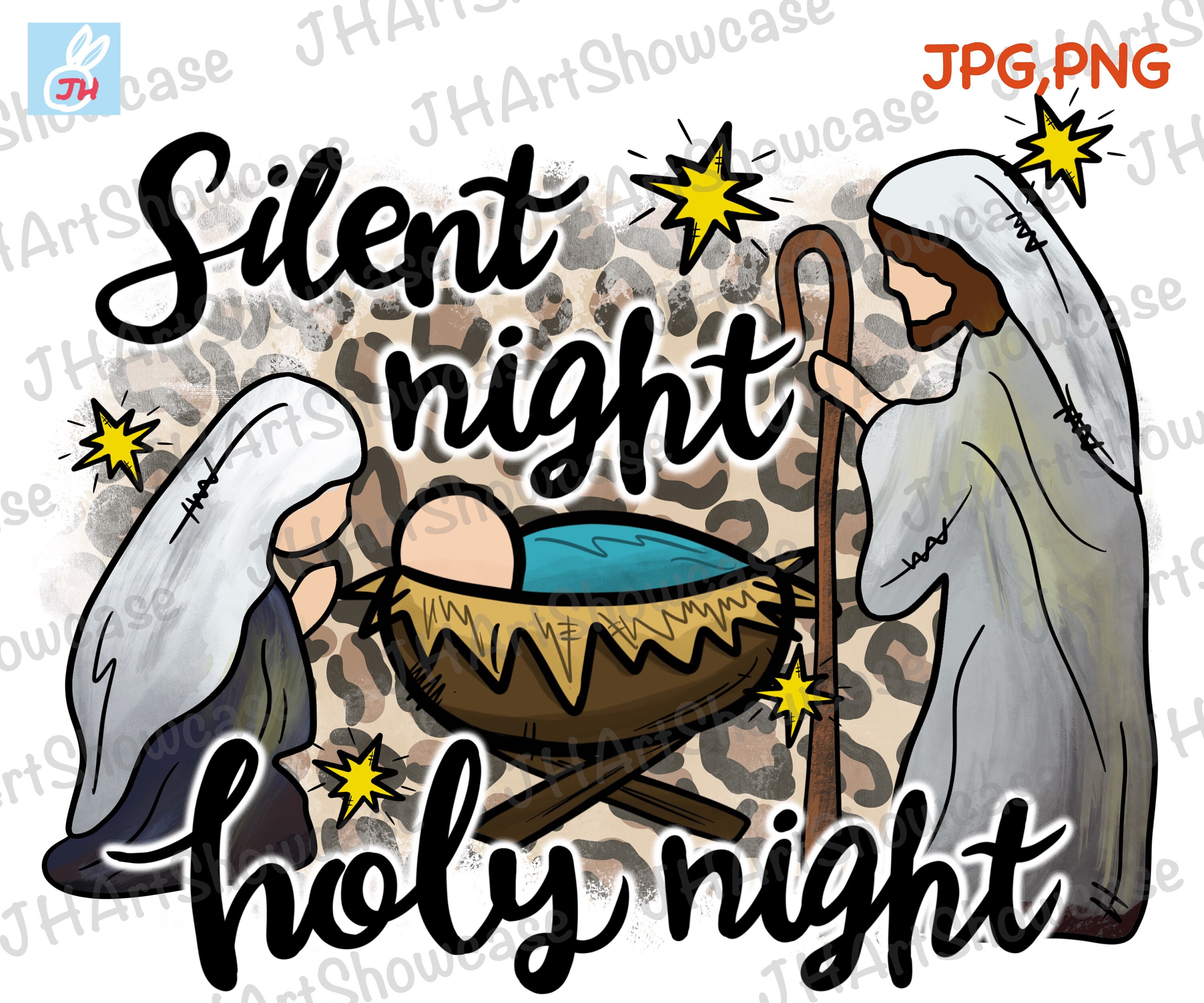 Silent Night Holy Night Png Baby Jesus Png Holy Night With Leopard ...