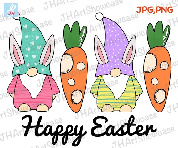 Easter Bunny Gnomes Png Easter Carrot Png Cute Easter | Etsy