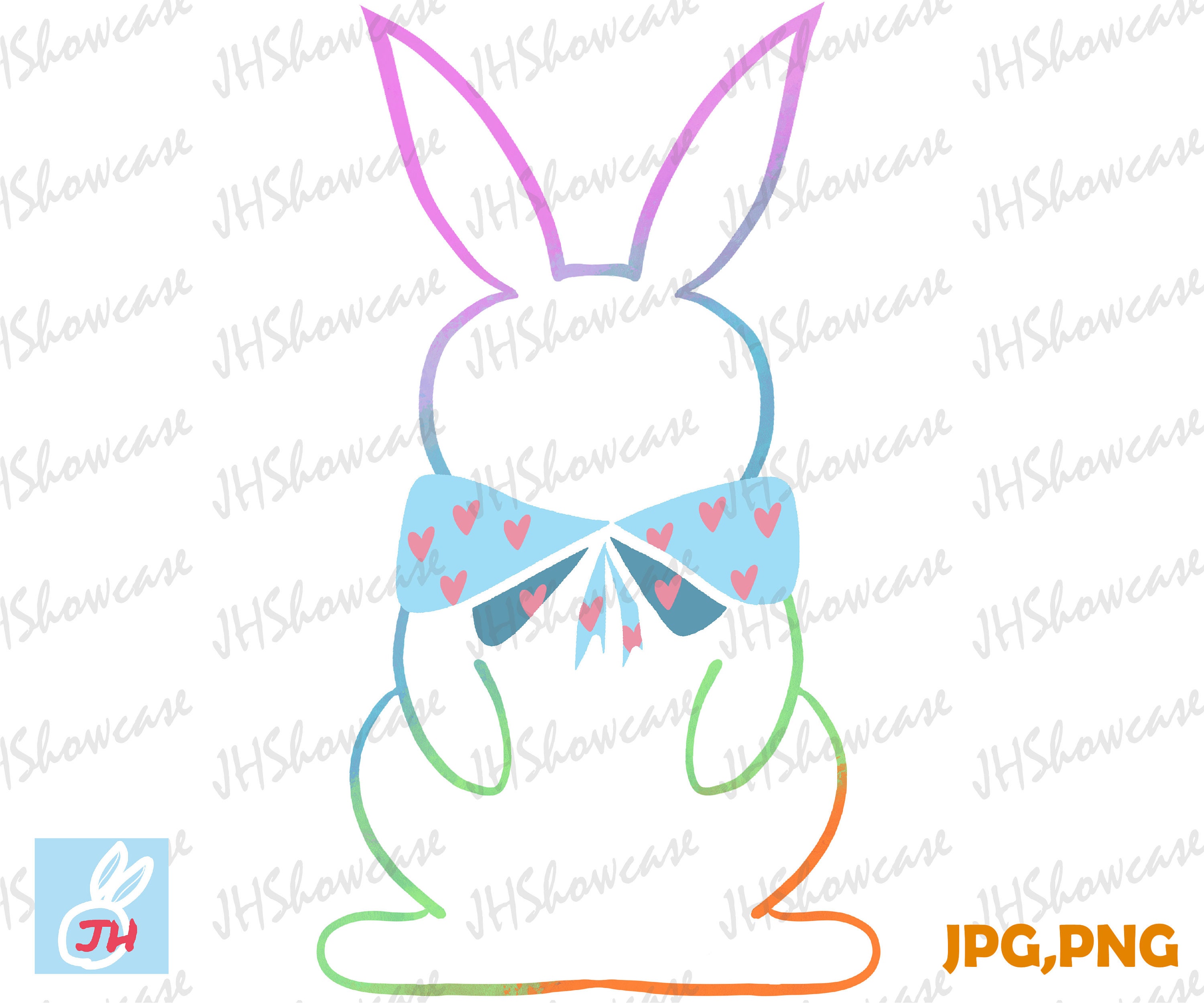 Rainbow Easter Bunny Png Easter Design Easter Bunny for | Etsy
