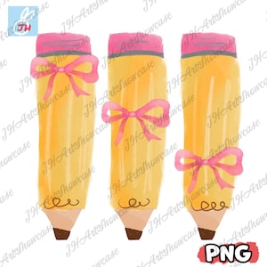 Back to School Png | Watercolor Design | Pencil Bow With Watercolor ...