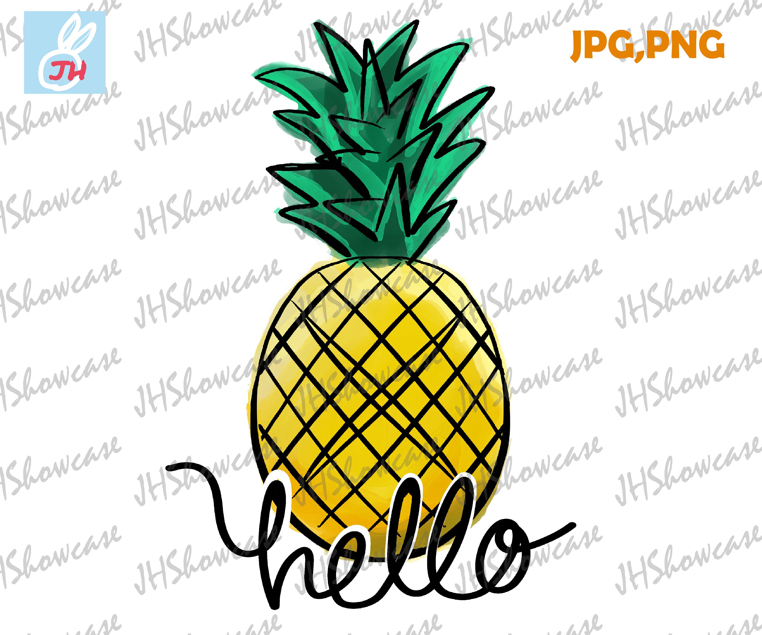 Hello Pineapple Png Summer Pineapple Printable Pineapple | Etsy