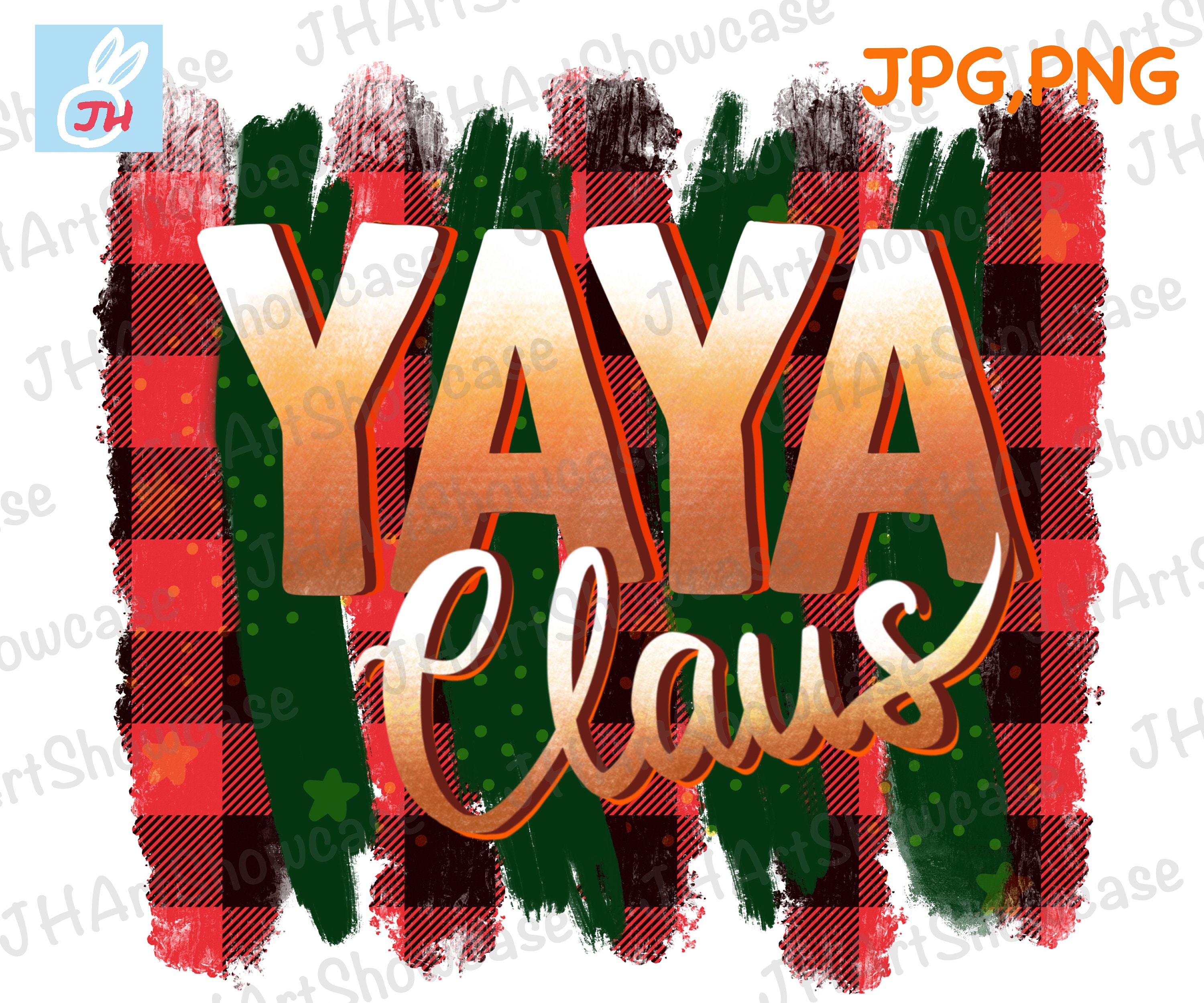 Yaya Claus Png Christmas Yaya Png Yaya Claus With Buffalo - Etsy