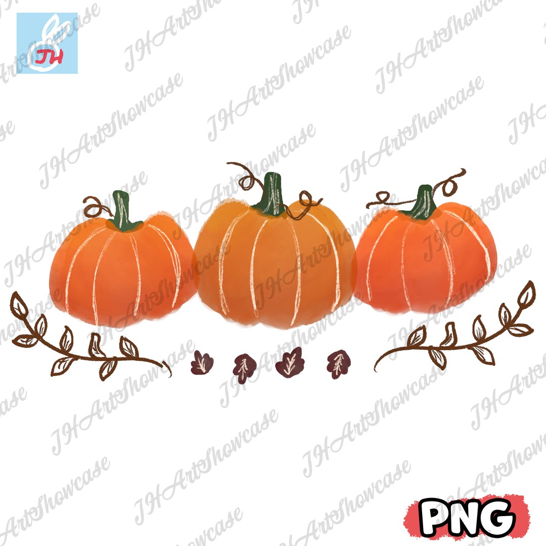 Happy Fall Png | Pumpkin Season Png | Pumpkin With Watercolor Design ...