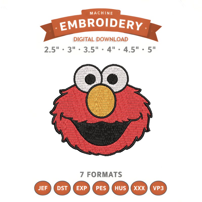 Elmo Embroidery Design - Etsy